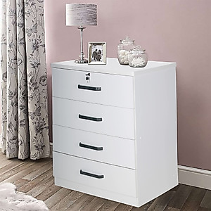 Better Home Products Carell Furniture Super Jumbo 4 Drawer Storage Chest Dresser in White