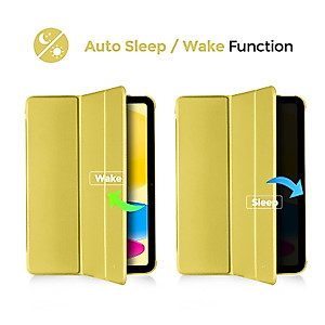 ProCase for iPad (A16) 11th Generation 11 Inch 2025/ iPad 10th Generation 10.9 Inch 2022 Case, Slim Smart Cover with Translucent Hard Shell Back, Supports Touch ID, Auto Wake/Sleep -Yellow