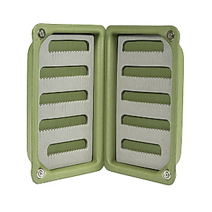 COLDWATER FLY FISHING - Light Weight Floating Olive Green EVA Fly Box- Small Vest Size