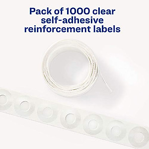 Avery Self-Adhesive Hole Reinforcement Stickers, 1/4" Diameter Hole Reinforcement Labels,1,000 Labels & Self-Adhesive Hole Reinforcement Stickers, 1/4" Diameter Hole Reinforcement Labels, 280 Labels
