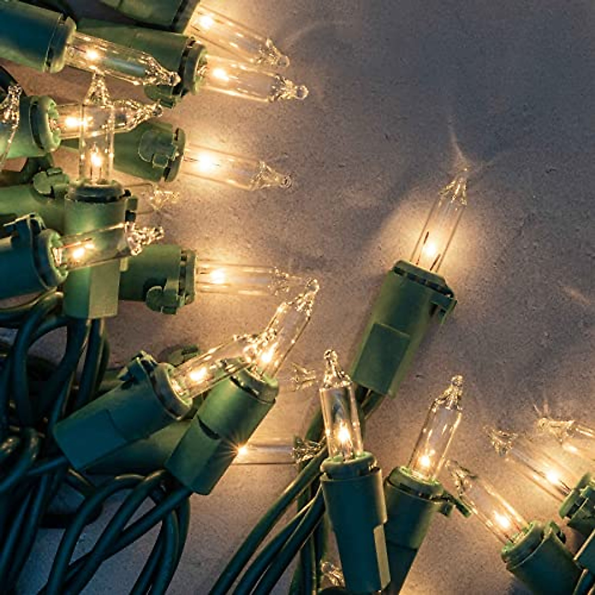 SWEET SHINE Clear Christmas Lights, 200 Lights 66 ft Green Wire, Pack of 2 Strands 100 Count UL Listed Holiday String Light (Clear - Green Wire)