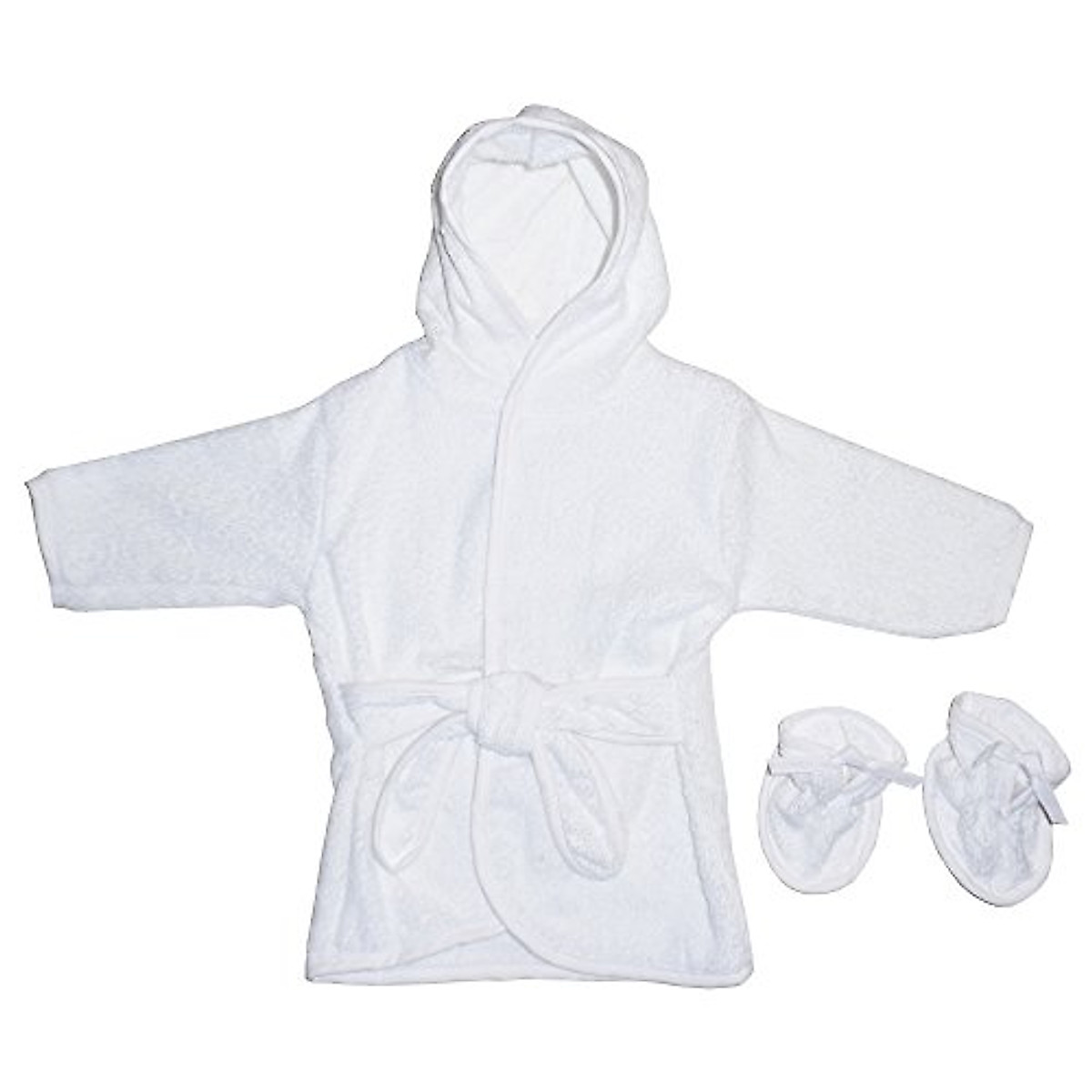 bambini Blank Terry Robe White