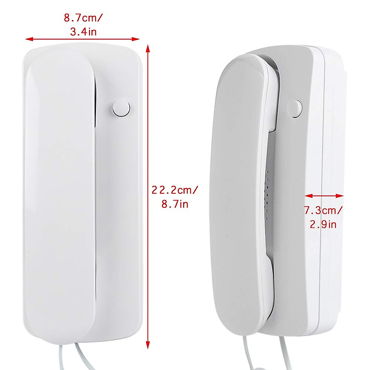 Maxmartt 2 Pcs Wired Intercom Phone AC DC Two Way Intercom Doorphone Home Room Intercome Phone Indoor Telephone Audio Non-Visual Interphone for Villa Home Office