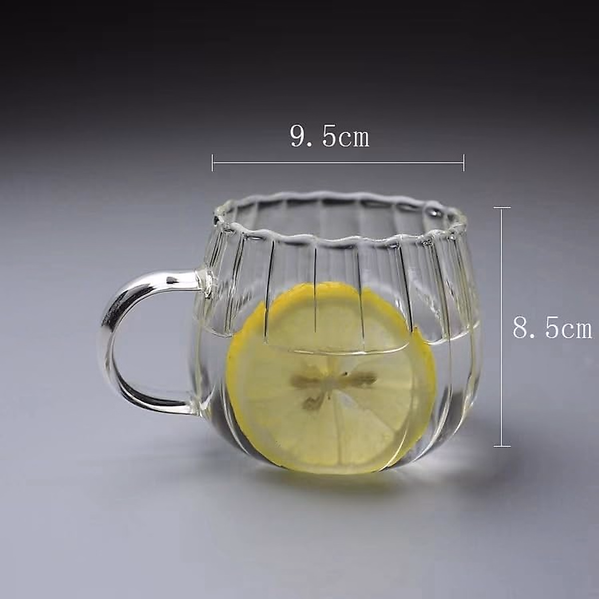 RYUHYF Mug Cup, Glass Cup,Coffee Cup,Tea Cup,Juice Cup, Petal Cup,350ml,Set of 1（Clear）