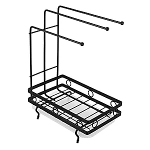 SHOWERORO Kitchen Rag Rack Dish Sink Tray Drainer Rack Kitchen Sink Rack Holder Sink Organizer Basket Sink Storage Rack Sink Scrubber Holder Cutlery Tray Sponge Carbon Steel Baby Tableware