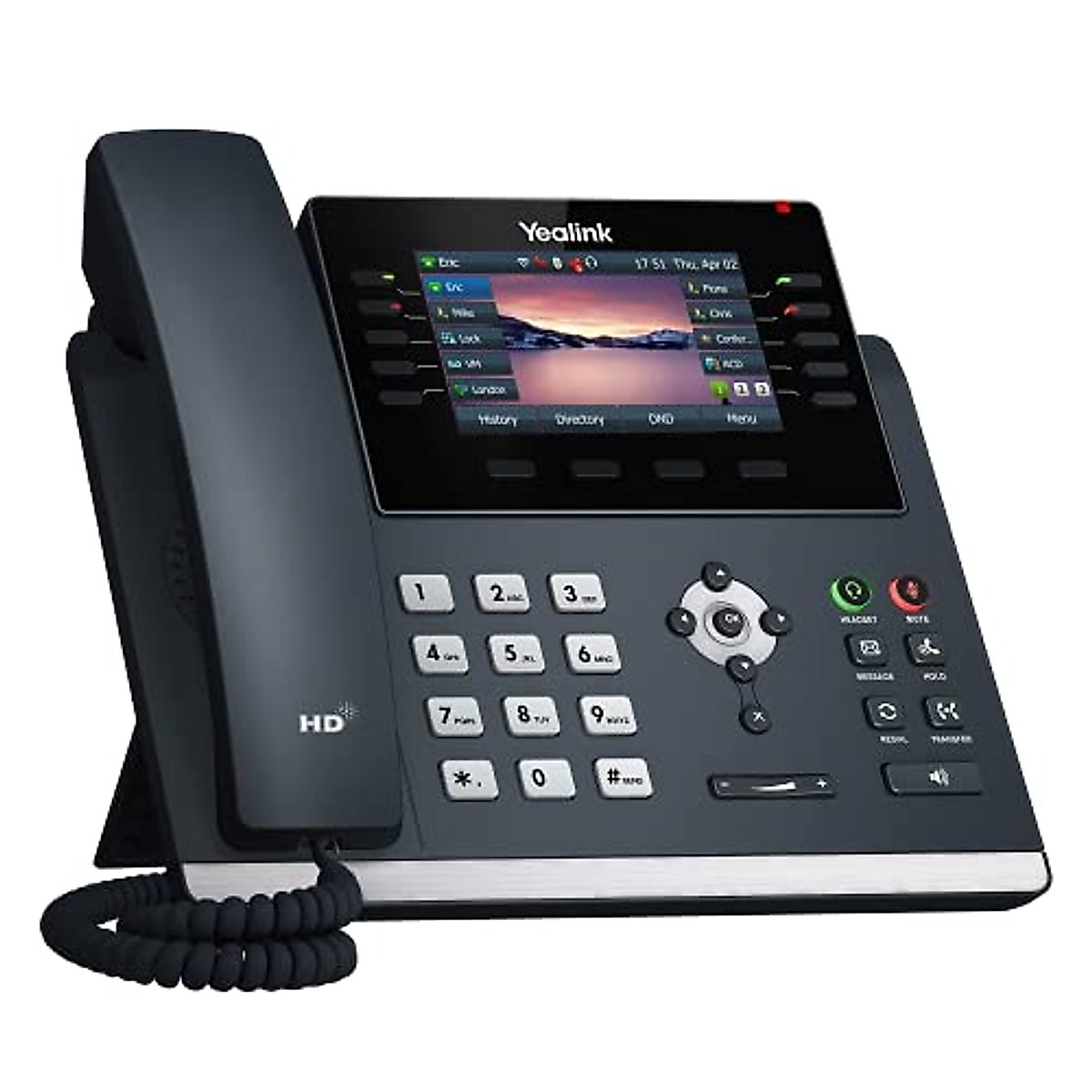 Yealink T46U IP Phone, 16 VoIP Accounts. 4.3-Inch Color Display. Dual USB 2.0, Dual-Port Gigabit Ethernet, 802.3af PoE, Power Adapter Not Included (SIP-T46U) (Renewed)