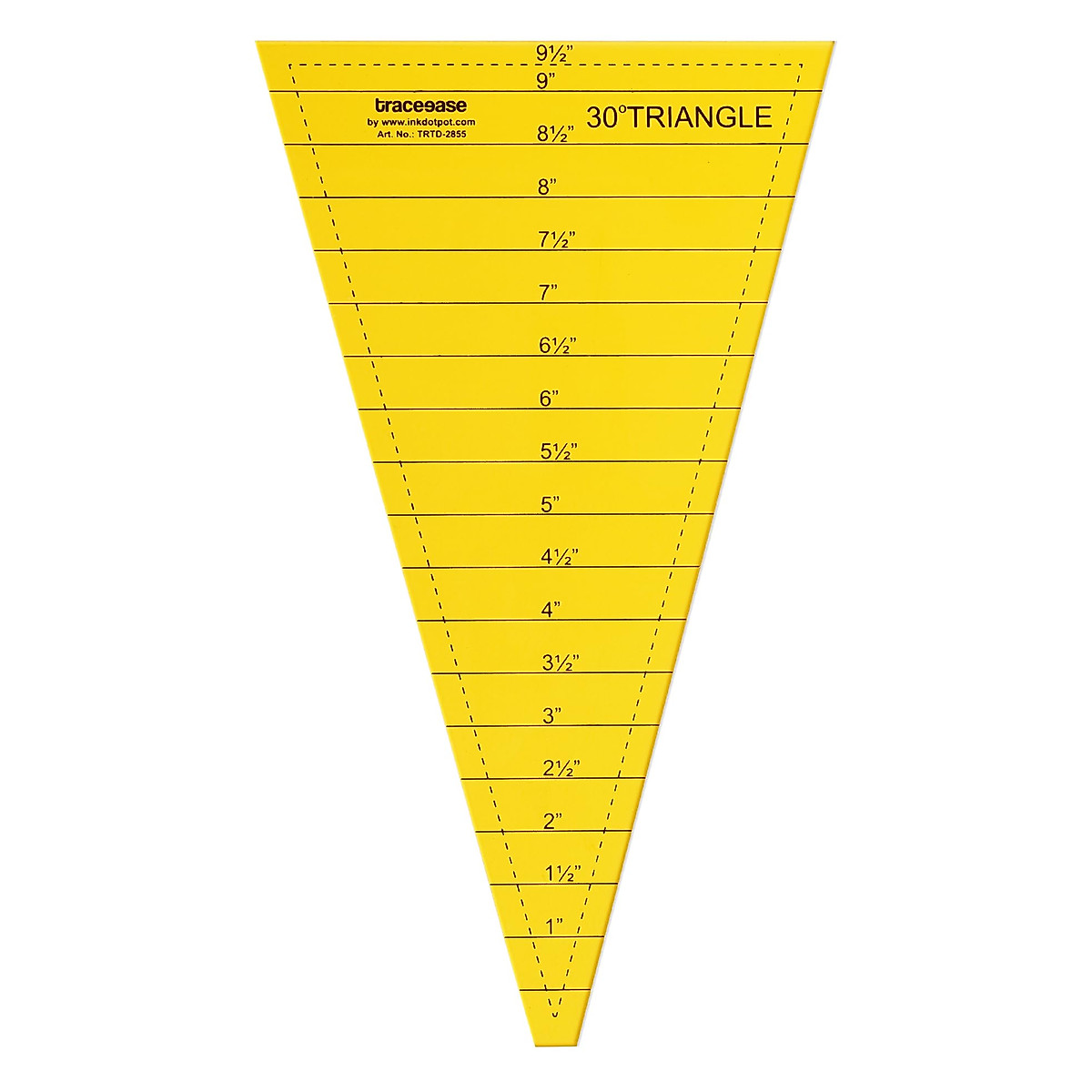 Traceease Trace Simple Trace Stable, 30 Degree Triangle Quilting Ruler and Quilting Template, All Purpose Acrylic Tool for DIY Design Shaped Angular Stencils, 13.9 cmx 22.8 cm