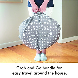 Mommy Leche Nursing Pillow Cover for Baby Girls and Boys | Soft Water Resistant and Machine Washable Fabric | Unisex Grey Paw Print Design | Great for Breastfeeding and Bottle Feeding Mothers