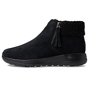 Skechers Women's ON-The-GO Joy-Happily Cozy Mid Calf Boot, Black/Black, 8.5