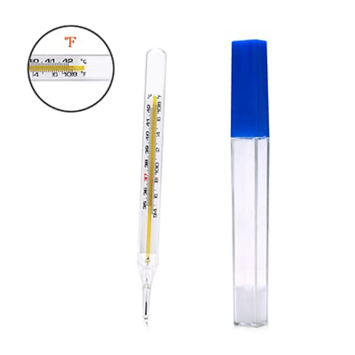 Ruiyx Glass Oral Temperature for Fever Test, Temperature Axillar Temperature 94-108 °F Armpit Fast Reading Fever Indicator
