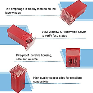 7 Pieces Tall Standard Fuses 20 amp JCase Box Shaped Fuse Compatible for Ford Chevy GM Nissan Toyota Pickup Trucks Cars SUV