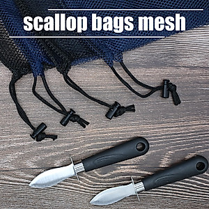 Yaure Joy 2 Pcs Scalloping Bags Diving Bag with 1 Pcs Scalloping Shucking Knife 13 x 15.5 Inch Nylon Mesh Bags for Snorkeling