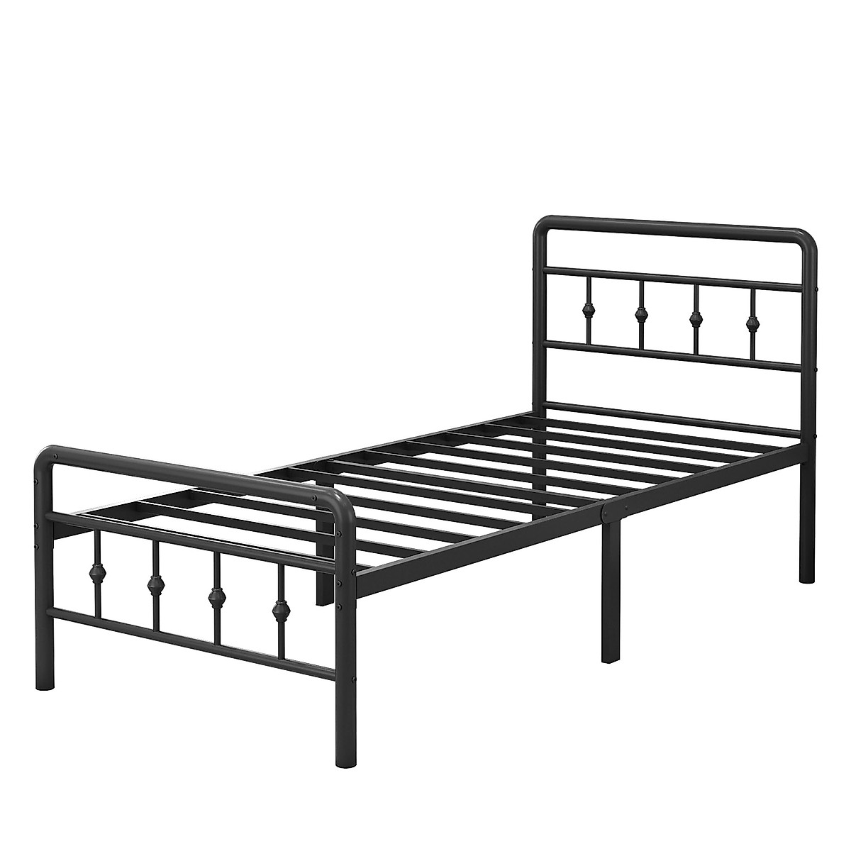 EMODA 16 Inch Twin XL Bed Frames with Headboard and Footboard, Heavy Duty XL Twin Metal Slats Support Mattress Foundation, No Box Spring Needed, Easy Assembly