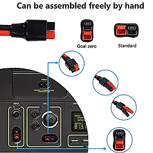 SinLoon 10AWG Solar Panel Cable, Solar Connector Power Pole Adapter, 45A Connector Solar Extension Cable for RV,Part Solar Generator Portable Powerstation (45cm)