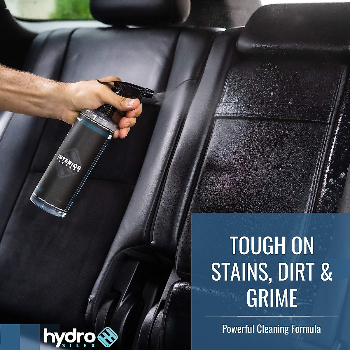 HydroSilex Plastic & Leather Interior Cleaner (16oz) | Safely Deep Cleans Plastic, Leather & Vinyl | Tough on Stains, Dirt & Grime | Dye Free Formula | No Greasy Residue