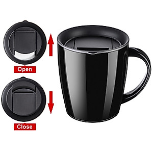 PARACITY Insulated Coffee Mug Stainless Steel Coffee Mug with Lid Handle Double Wall Vacuum Travel Mug Camping Tumbler Cup Men Women 12 oz
