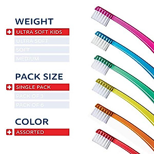 TELLO 4480 Adult or Child Ultra Soft Swiss Toothbrush with Smaller Head for Gentle Cleaning with Ergonomic Handle, 1 Count