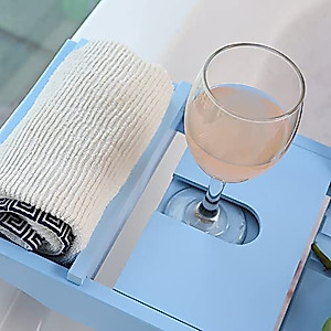 LDCHNH Extendable Bathtub Tray Bath Tray Bathroom Storage Spa Bath Tub Tray Bridge Shelf Organizer Reading Rack