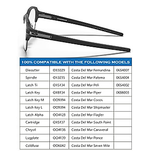 2 Pairs Replacement Nose Pads Nose Piece for Costa South Point/Flagler/Ponce/Fernandina/Shipmaster/Wader/Peli; for Oakley Cartridge/Spindle/Latch Key/Diecutter/Latch Alpha/Lugplate Glasses, White