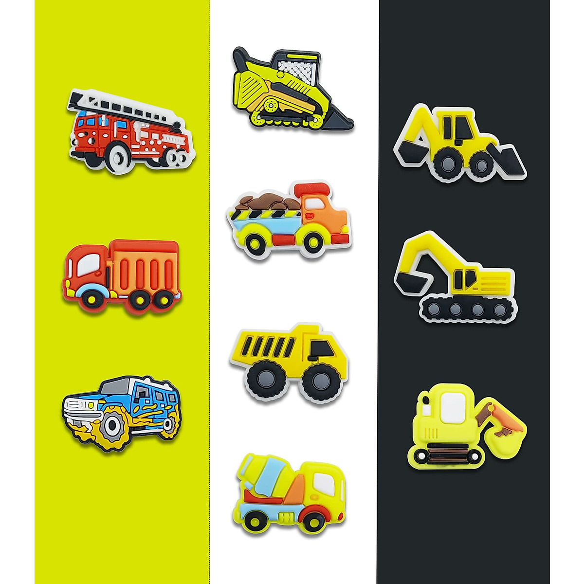 25PCS Truck Shoe Charms for Croc Bubble Slides Clogs Sandals, Engineering Vehicle Shoe Accessories Decorations for Girls Women Teens Adults