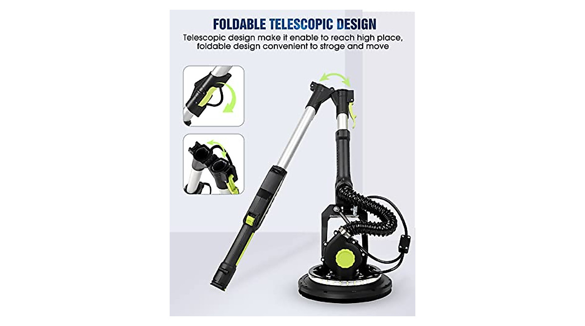 MYTOL Electric Drywall Sander with Vacuum & LED Light