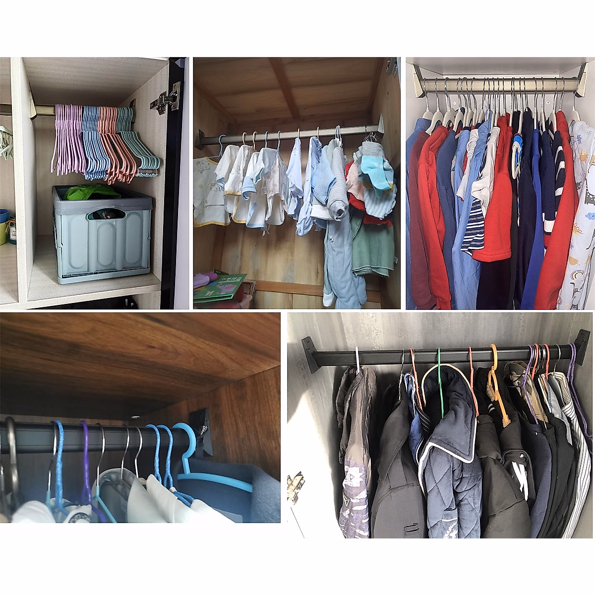 RV/Wardrobe/Laundry Room Closet Rod Wall Mounted, Heavy Duty Cuttable Metal Hanging Clothes Pole With Bracket Kits, 160 150 140 130 120 110 100 90 80cm Long (Color : Black, Size : 80cm/31.5in)