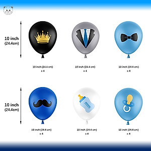 KARAQY Baby Boy Balloons Party Decorations Supplies, Blue and Black Balloons Set for Boys Birthday Baby Shower Party Decorations