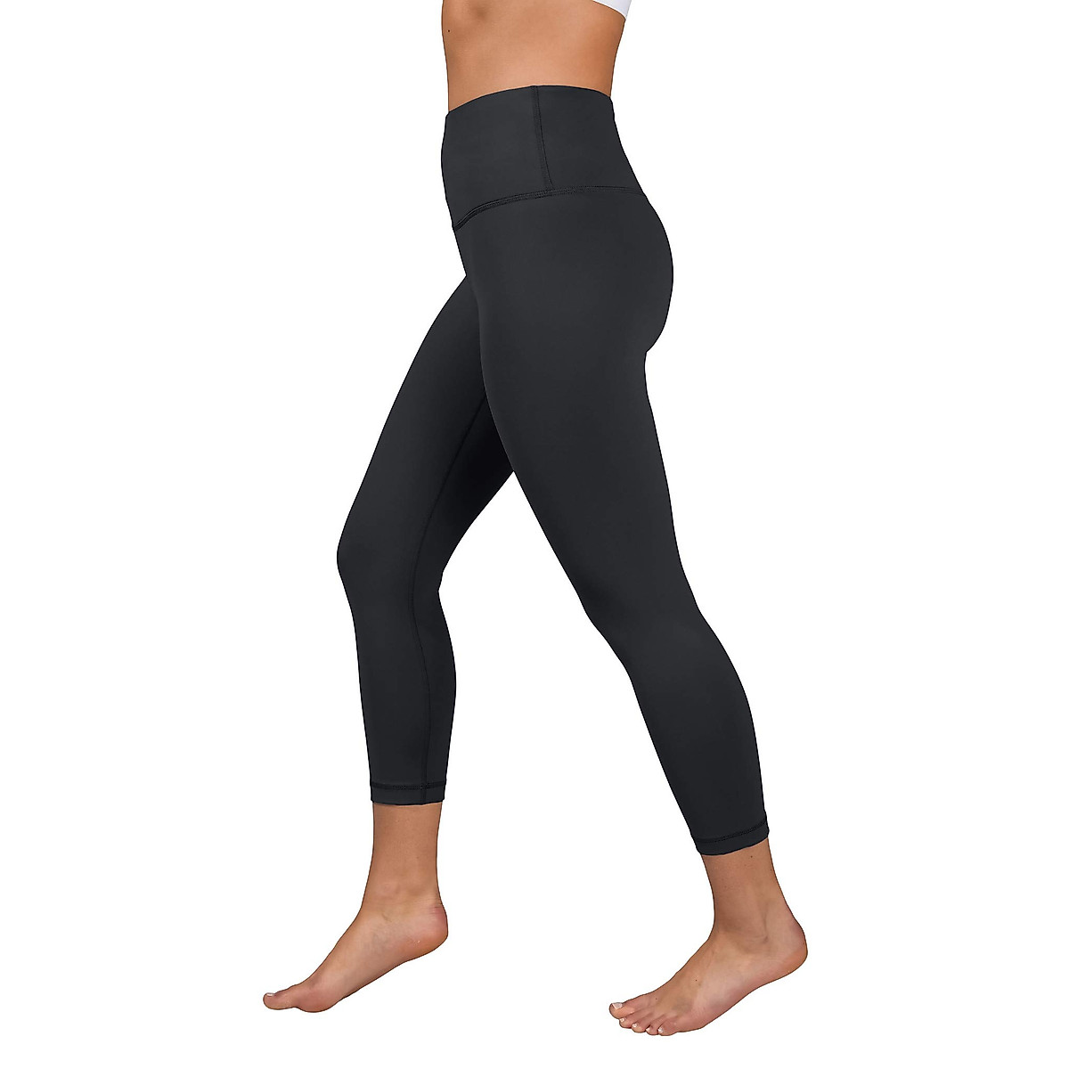 90 Degree By Reflex High Waist Tummy Control Shapewear Power Flex Capri (Black, Small)