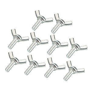 uxcell Butterfly Wing Thumb Hand Screws Bolts M5x12mm 0.8mm Pitch Carbon Steel 10pcs