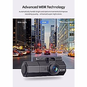 4K Dual Dash Cam Front and Inside, Veement Dash Car Camera with GPS, 2160P Front+1080P Inside Rear Camera for Cars, Sony Starvis Sensor, Infrared Night Vision, 24H Motion Detection Parking Mode