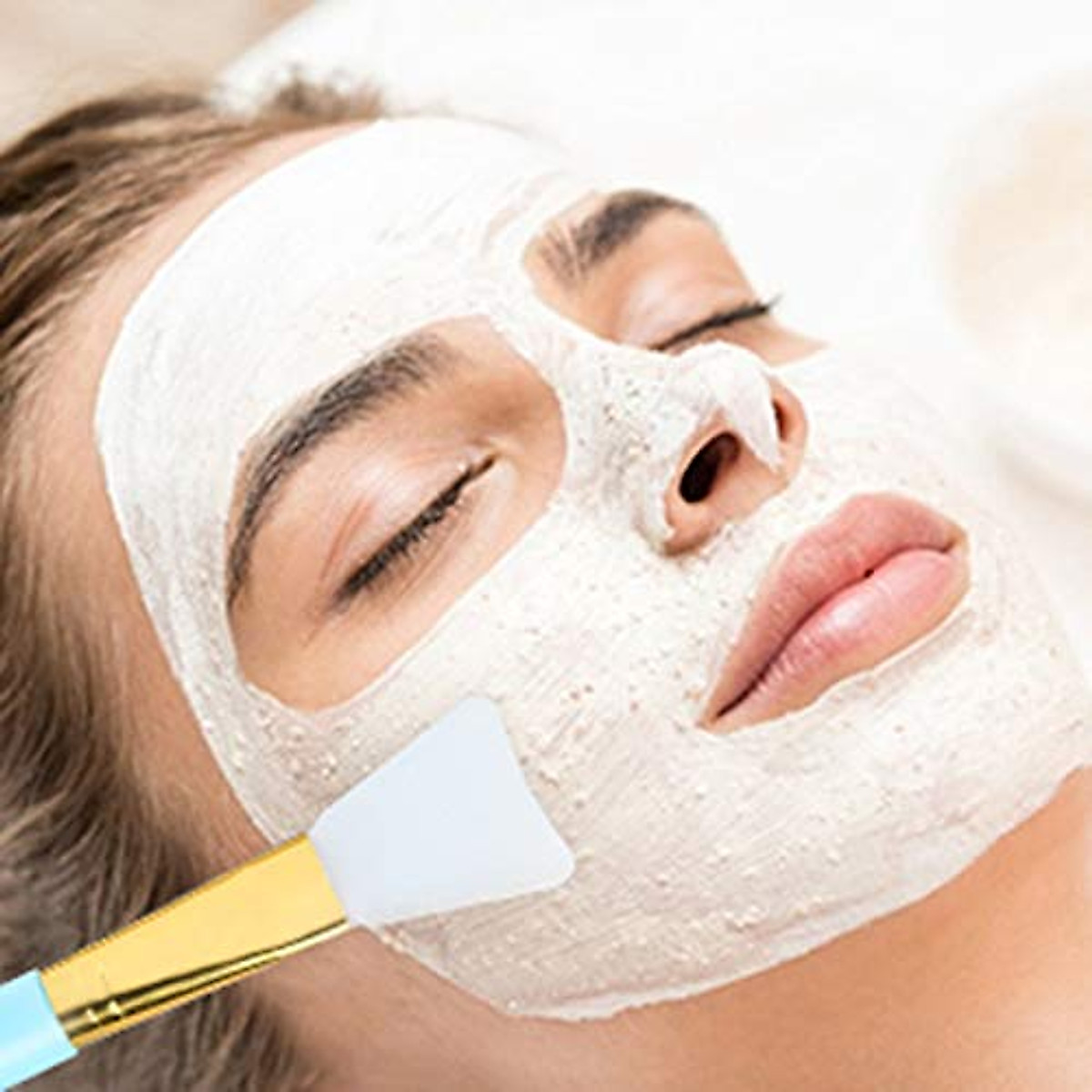 2 PCS Silicone Face Mask Brush and 2 PCS Face Scrubber, Facial Applicator Brushes for Applying Facial Mask, Soft Silicone Facial Cleansing Brush Pad Cosmetic Scrapers(Set of 4)