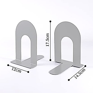 Yilicher Bookshelf Metal Bookend Heavy Duty Metal Bookshelf Tall Bookshelf for Office, Home, School, Gift Giving, Desk, Library Shelf Stand, (2 Pairs/4 Pieces, Round, )