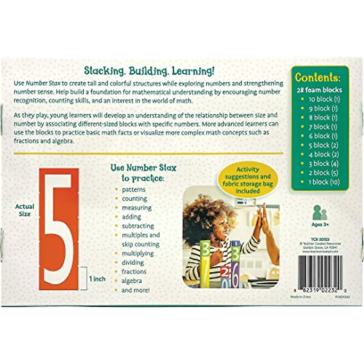 Teacher Created Resources Number STAX - Stacking Foam Number Blocks (TCR20123)