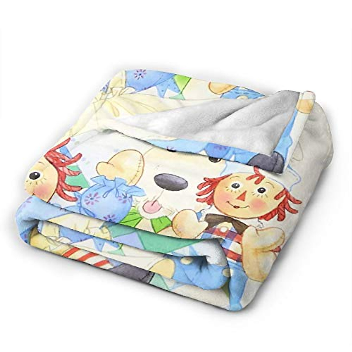 Raggedy Ann and Raggedy Andy Throw Blanket Suitable Ultra Soft Weighted Bedding Fleece Blanket for Sofa Bed Office 50"x40" Travel Multi-Size for Adult