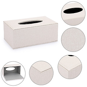 Sumnacon Tissue Box Cover Rectangle Linen Tissue Box,Stylish Tissue Box Holder with Magnetic Bottom,Decorative Tissue Cover for Bathroom Toilet Bedroom Living Room Table Desk Office, Beige