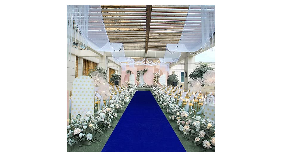 Wedding Aisle Runner in Royal Blue - Luxurious & Reusable Decor