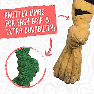 HuggleHounds Knottie Plush Dog Toy - Dog Stuffed Animal Toy, Puppy Toys, Squeaky Dog Toy for Small, Medium & Large Dogs, Durable Plush to Keep Busy, Officially Licensed - LSU Mike The Tiger, Large