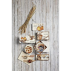 Mud Pie Pumpkin Small Harvest Platter, Let Us, 7" x 10.5", 7" x 10 1/2"