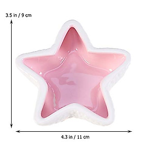POPETPOP Pet Feeding Bowl Ceramic Feeding Bowl for Hamster Small Pet (Pink)