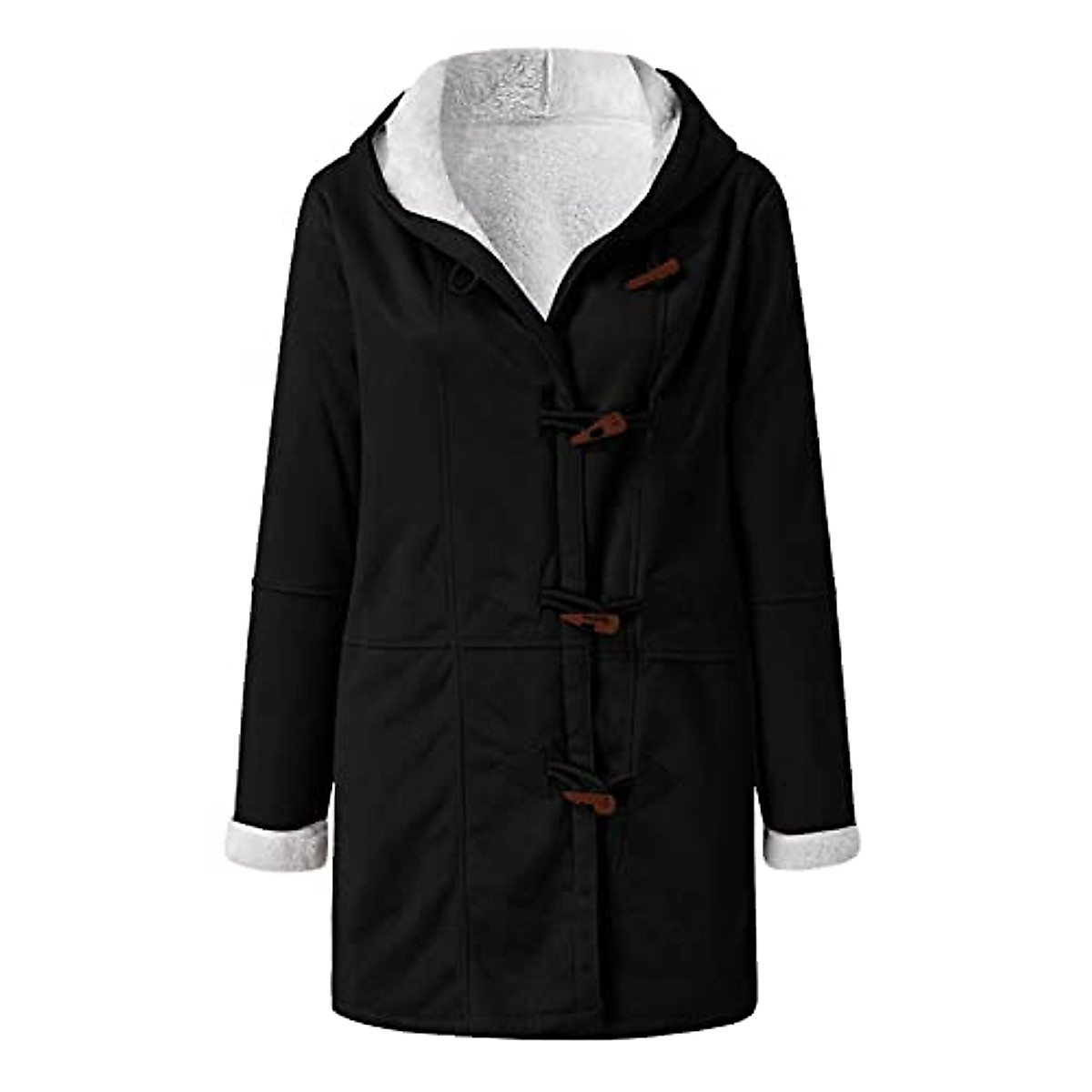 Chamarras para Mujer, Winter Coat for Women Black Trench Coat Woman Jacket Women's Casual Fashion Loose Solid Color Hat Plus Fleece Collar Pocket Jacket Lightweight Fleece 4X (XXL, Pink)