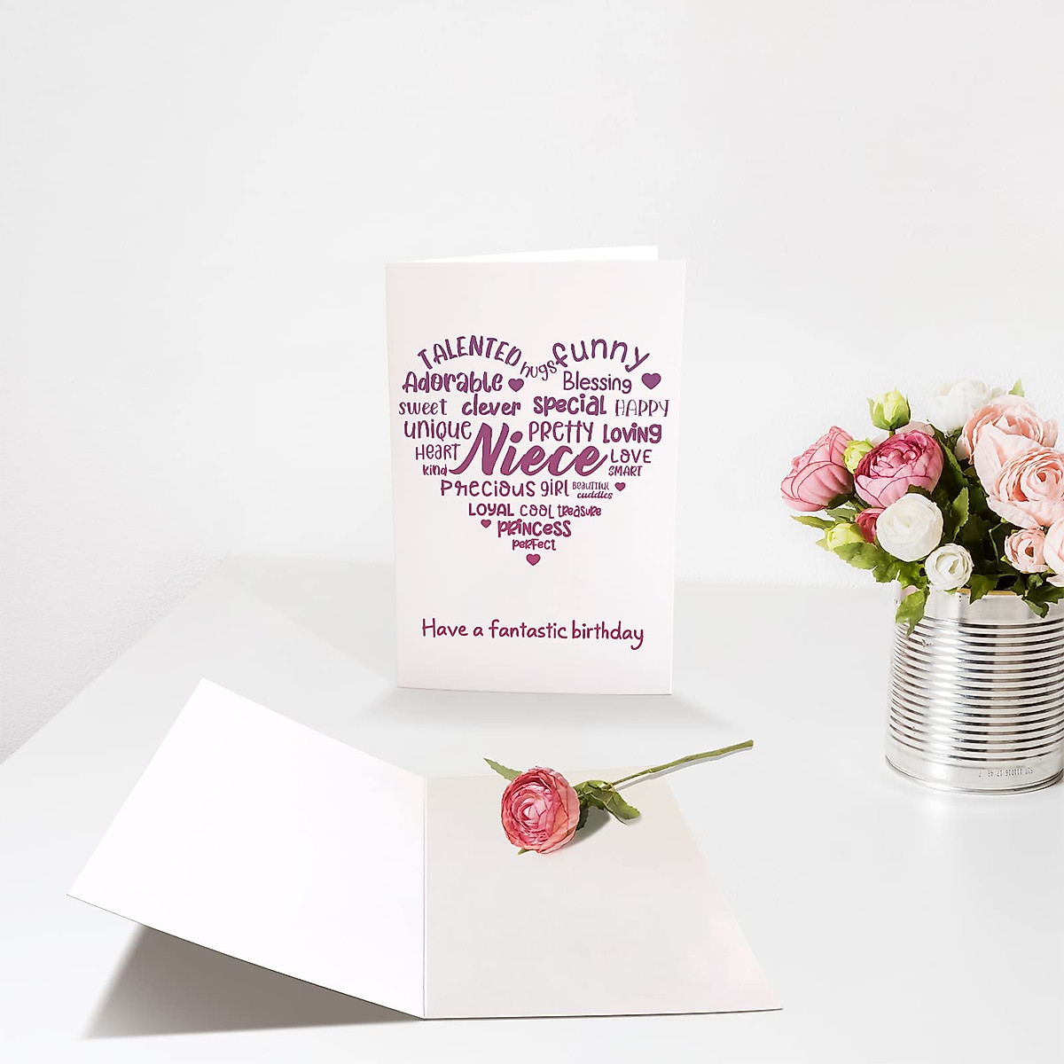 Chenive Sweet Niece Birthday Card, Adorable Birthday Card from Aunt Uncle, Praise Niece Bday Greeting Card, Happy A Fantastic Birthday Card for Niece