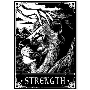Deadly Tarot Strength Tin Signs Vintage Metal Sign for Cafe Home Farm Supermarket Bar Pub Garage Hotel Diner Mall Garden Door Wall Decor Art 8 x 12inch Tarot018