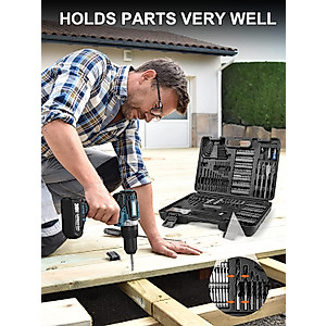 Drill Bit Set Screwdriver Bit Set, 201 Pcs Impact Driver Bits Kit with Carry Case, Combo Kit for Wood Metal Cement Drilling and Screwdriving, Tools for Gift and Home Maintenance