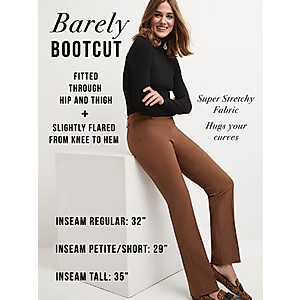 Rekucci Womens Ease into Comfort Fit Barely Bootcut Business Casual Stretch Pants in Regular/Tall/Petite fit (18, Brown Mix)