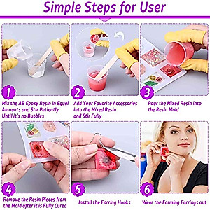 Thrilez 219Pcs Resin Kit for Beginners, Resin Mold Kit with Resin Molds Silicone and Epoxy Resin Supplies Include Dried Flowers, Foil Flakes, Necklace Cord, Earring Hooks for DIY Jewelry Making