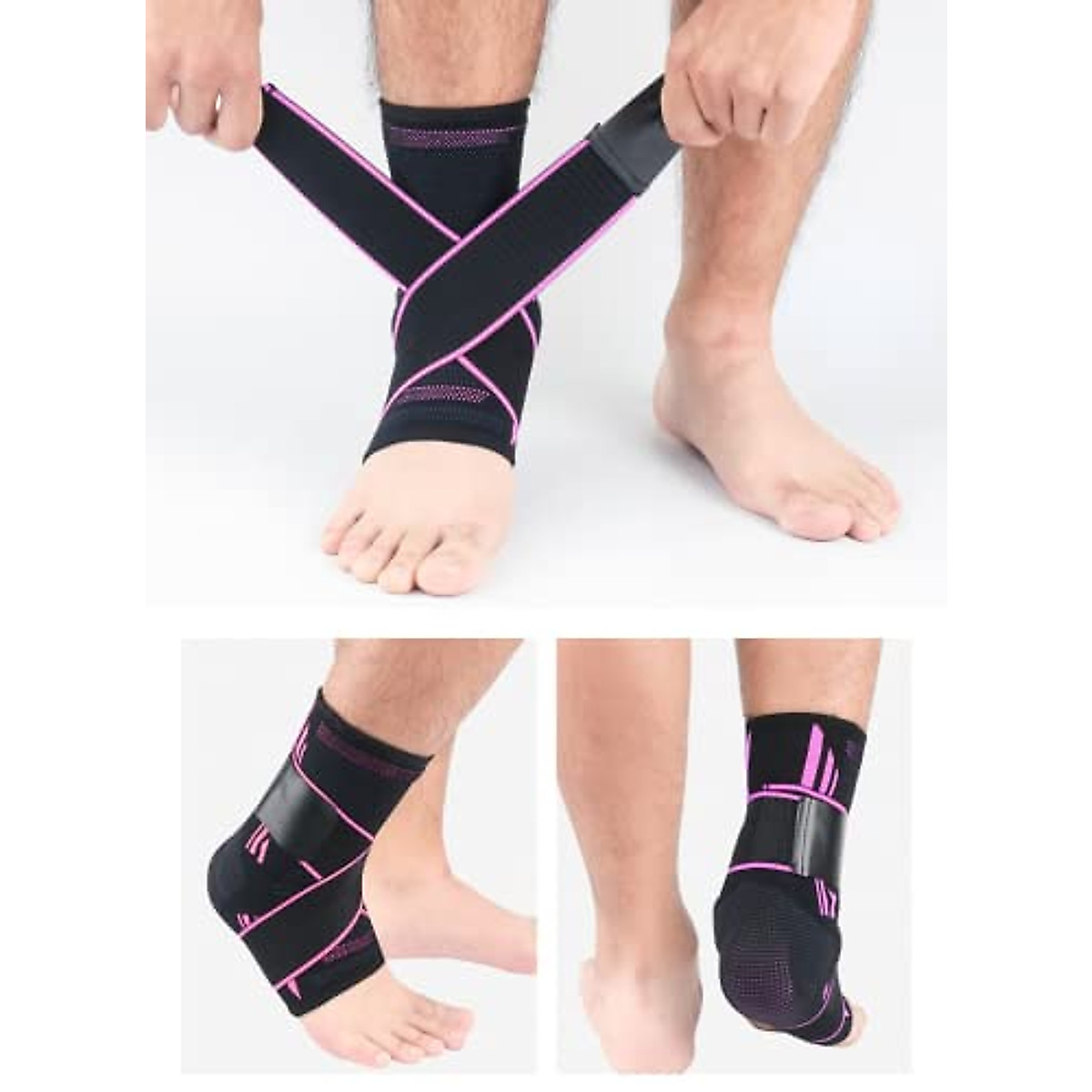 Nipogear Ankle Brace,A Pair Ankle Braces for men/women for Injury Recovery, Joint Pain and More.Ankle Support Brace,Achilles Tendon Support,Eases Swelling. (Pink,XL)