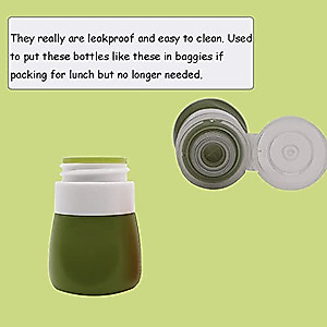 Ksooly 5-Pack 1.3Oz. Squeeze Salad Dressing Bottles with Cleaning Brush | Small Salad Dressing Container to Go | Portable Sauce Bottle Condiment Bottles | Food-grade Silicone, BPA Free