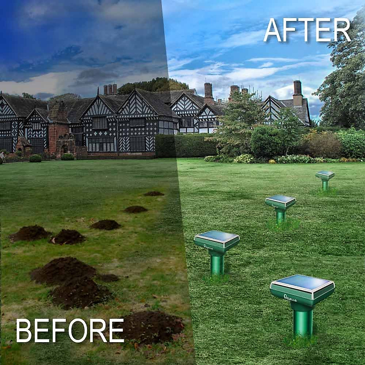 2024 Apello Mole Repellent Ultrasonic Vole Repellant Solar Gopher Repellent Chipmunk Deterrent Outdoor No Traps Killer Harm to Your Lawn Garden