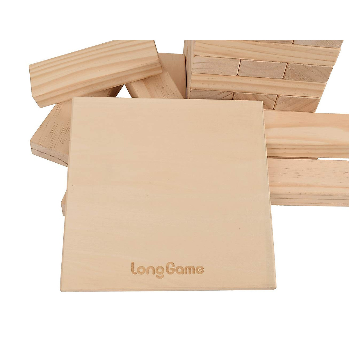 Outdoor Giant Tumbling Tower Games for Kids and Adults Jumbo Wood Stacking Lawn Yard Game with Carry Bag and Board 7 x 2.4 x 1.2 inches