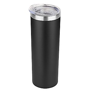 HASLE OUTFITTERS 20 oz Skinny Tumbler, Stainless Steel Insulated Slim Tumbler with Lid, Reusable Double Wall Travel Coffee Mug, Durable Powder Coated Travel Water Cup(Black, 1)